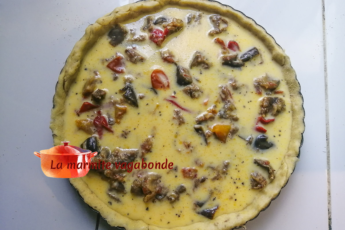 Quiche with ratatouille, the art of using up leftovers!
